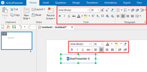 Insert Text Captions in ActivePresenter 8 - Atomi Systems, Inc.