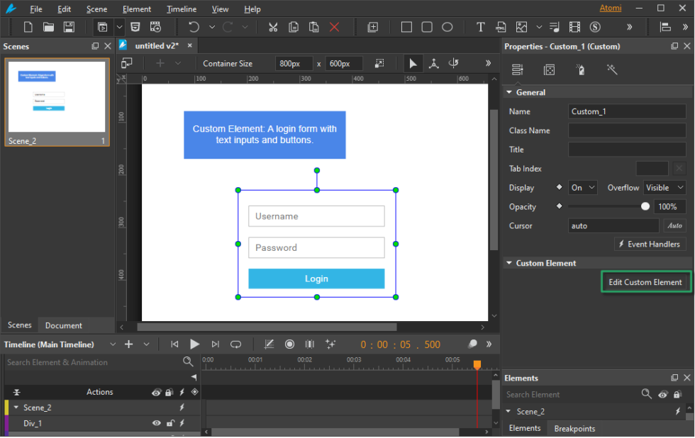 Use Custom Element in Saola Animate 3 - Atomi Systems, Inc.