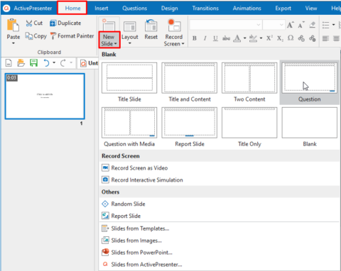 Ways to Insert Questions in ActivePresenter 9 - Atomi Systems, Inc.