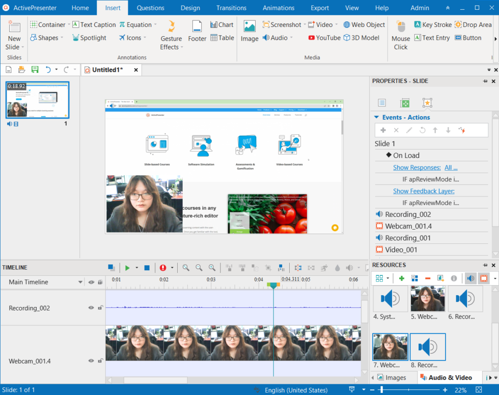 How to Record Screen and Webcam in ActivePresenter 9