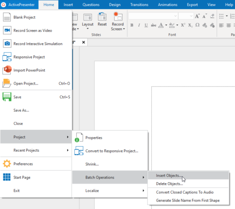 How to Insert and Delete Multiple Objects in ActivePresenter 9