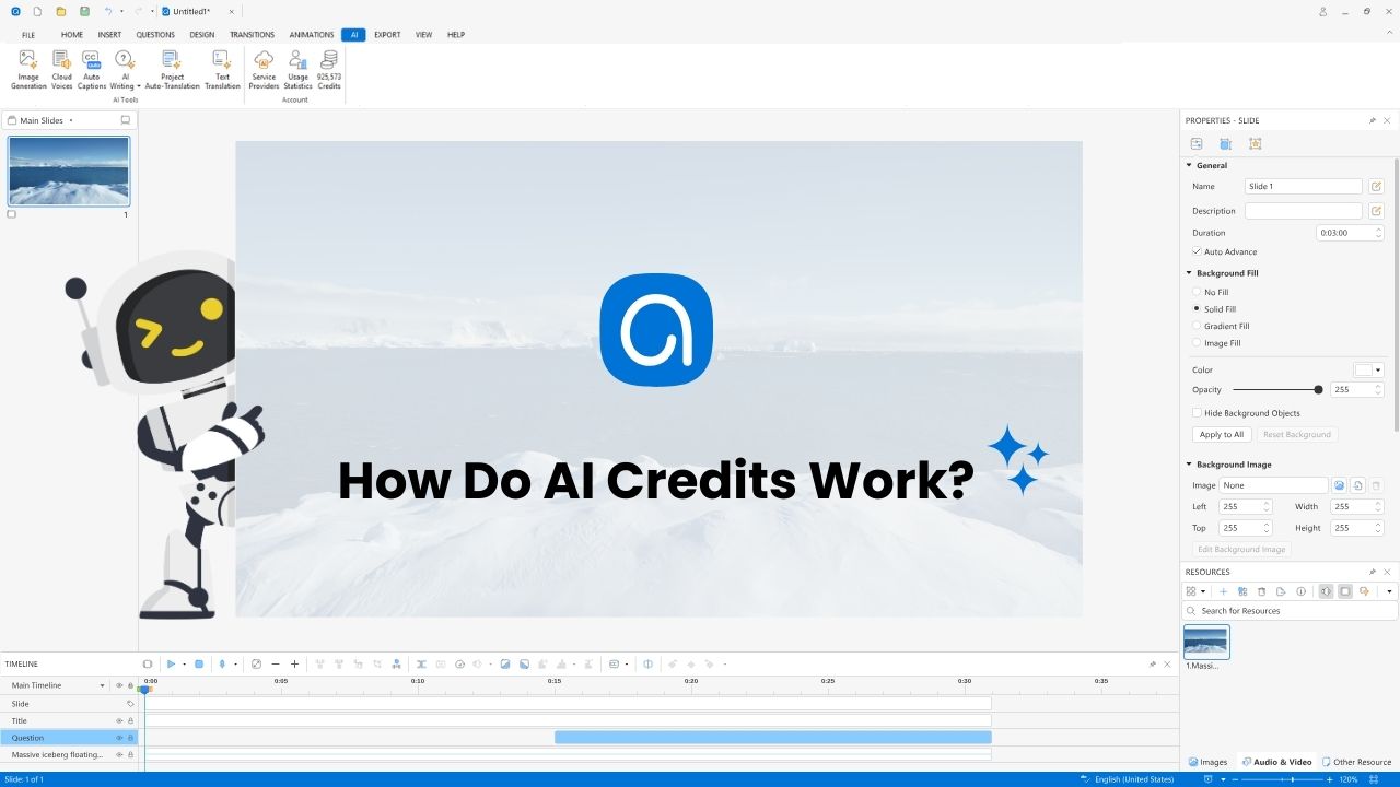 How Do AI Credits Work in ActivePresenter 10?