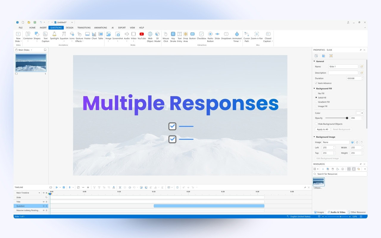 How to Create Multiple Response Questions in ActivePresenter 10