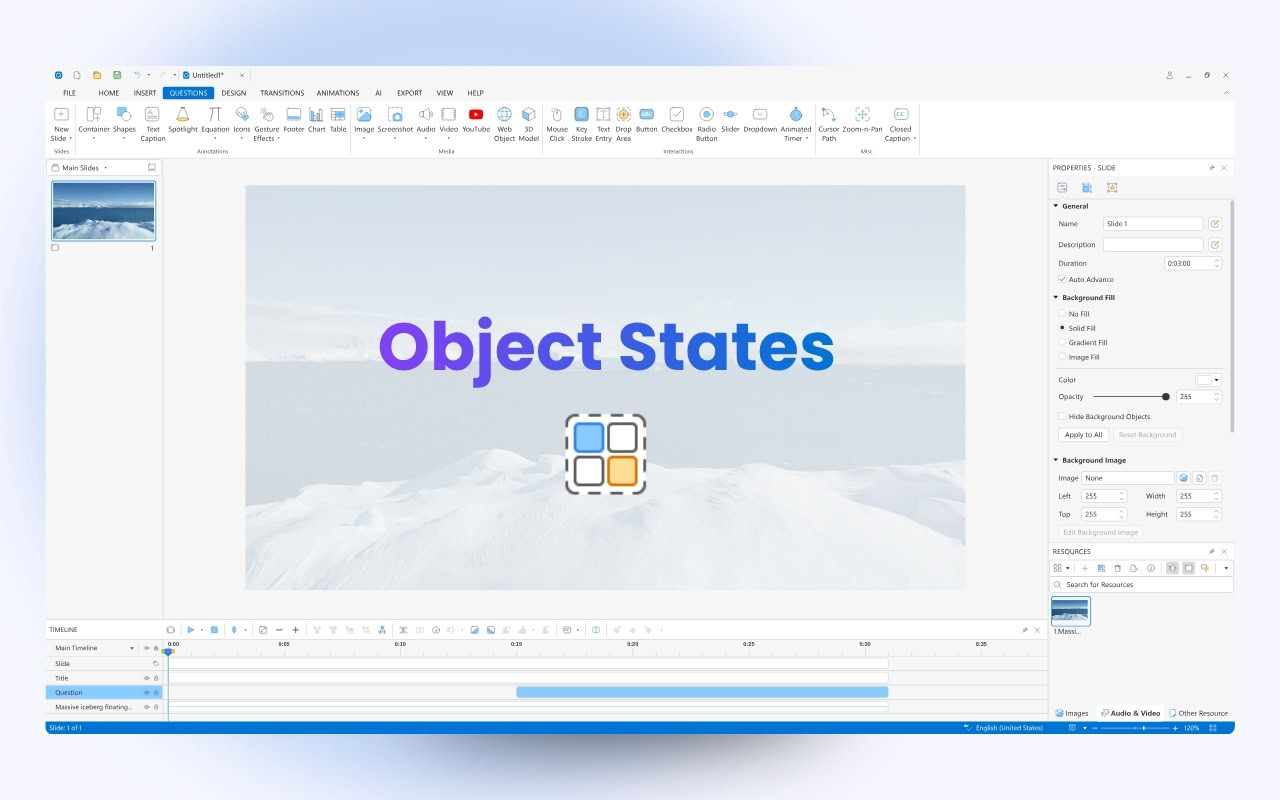 How to Change States of Objects in ActivePresenter 10