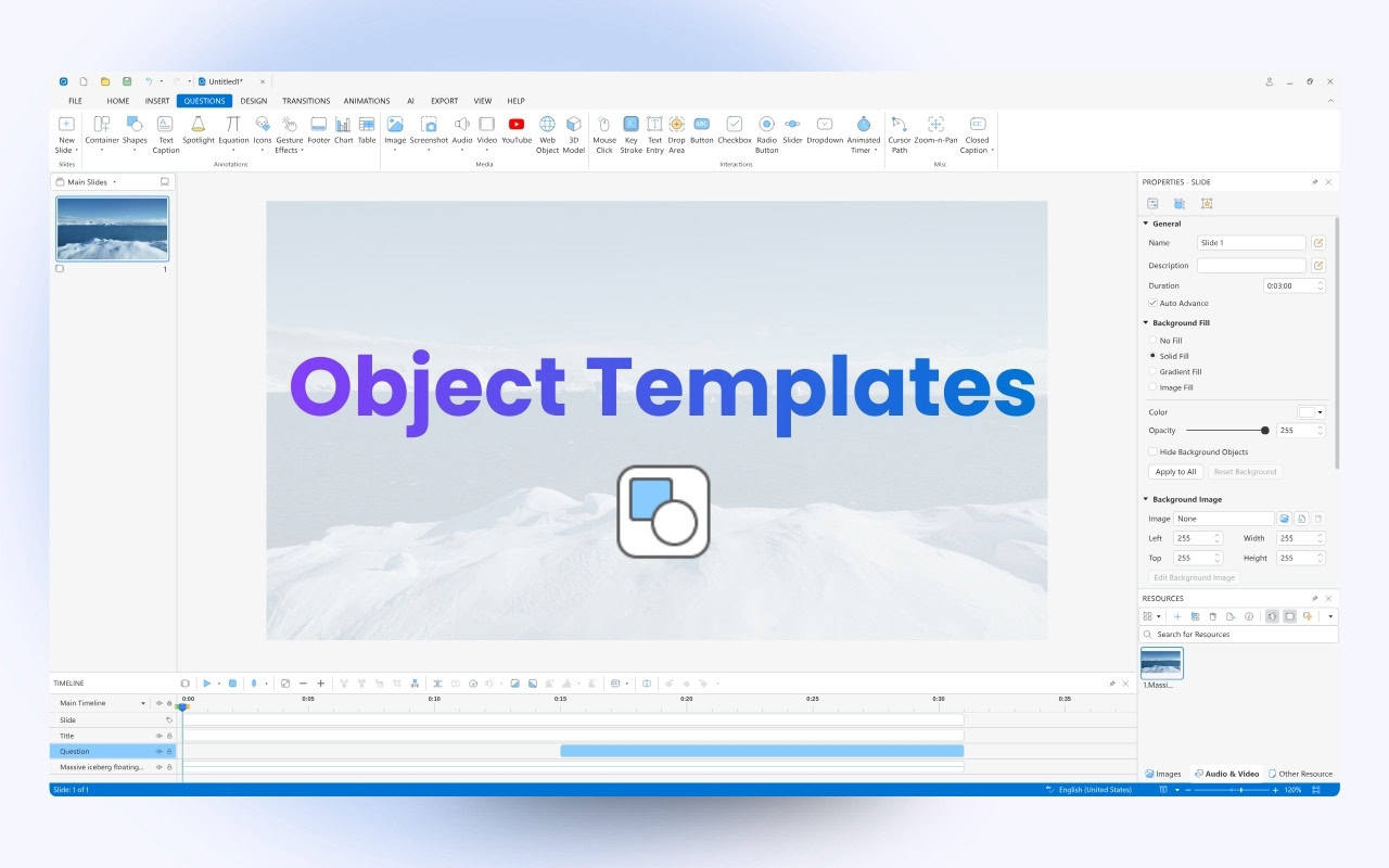 How to Create and Use Object Templates in ActivePresenter 10
