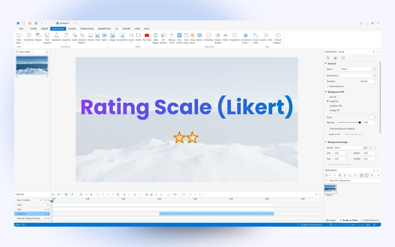 How to Create a Likert Scale Survey in ActivePresenter 10