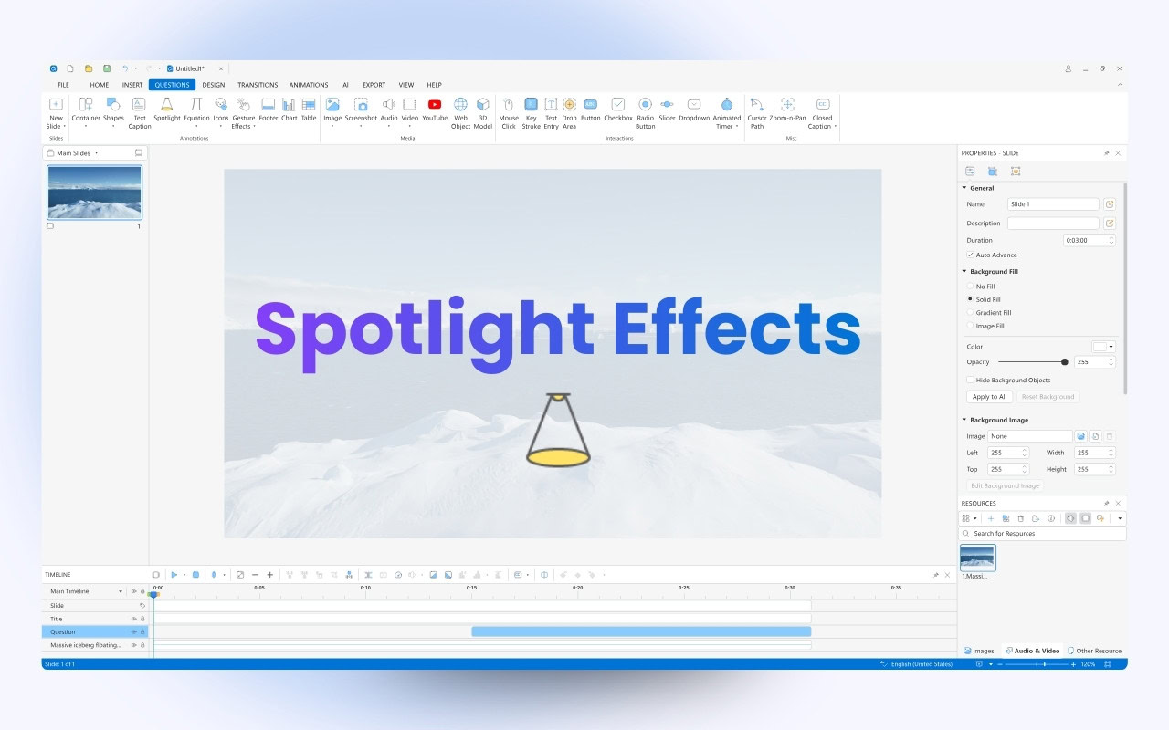 How to Create Spotlight Effects in ActivePresenter 10