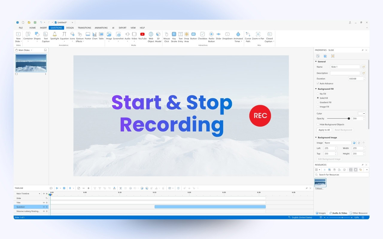How to Start and Stop Recording Screen in ActivePresenter 10